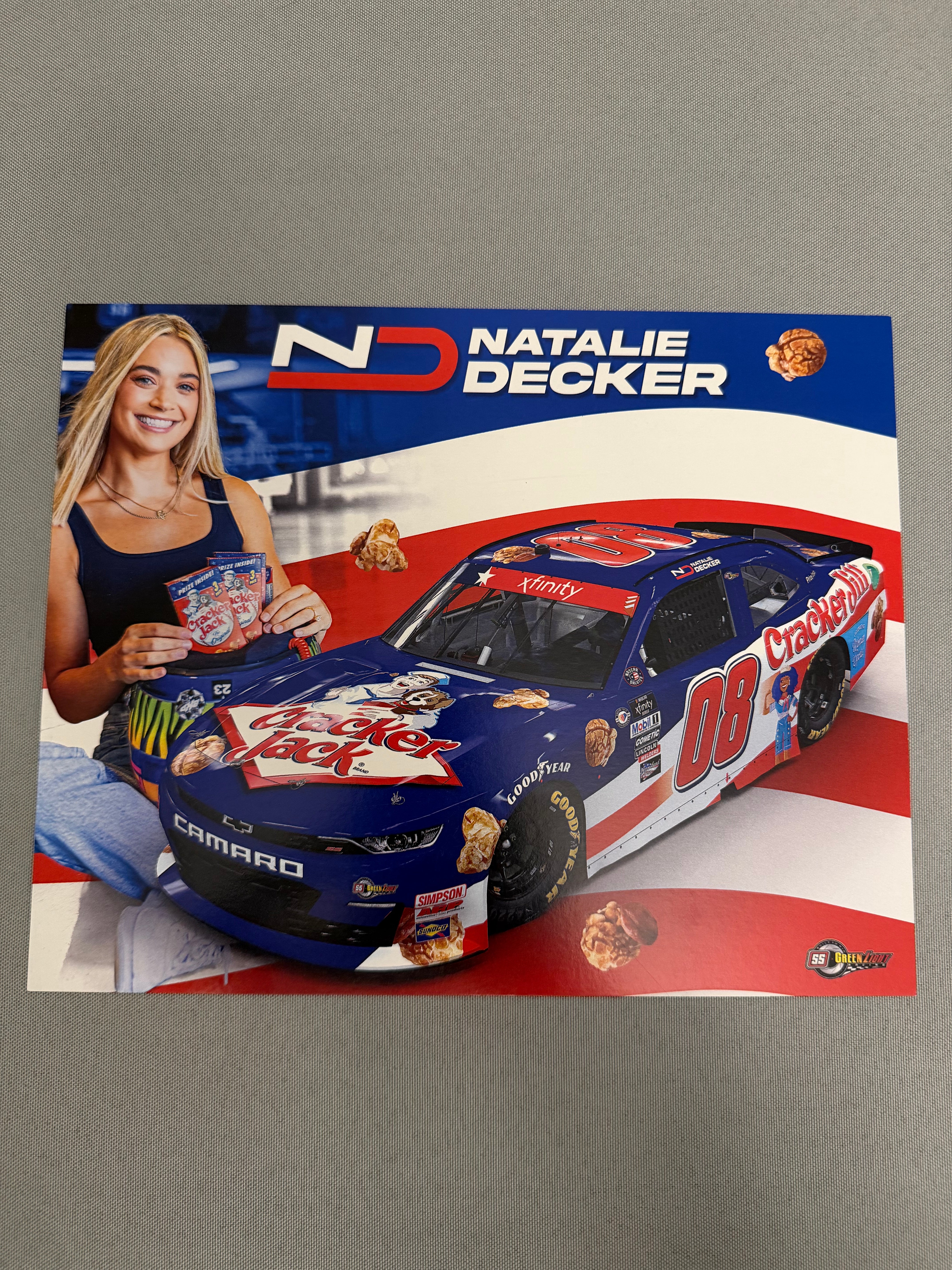 Natalie Decker #08 2023 Cracker Jack Nascar Hero Card – Race Day Authentics