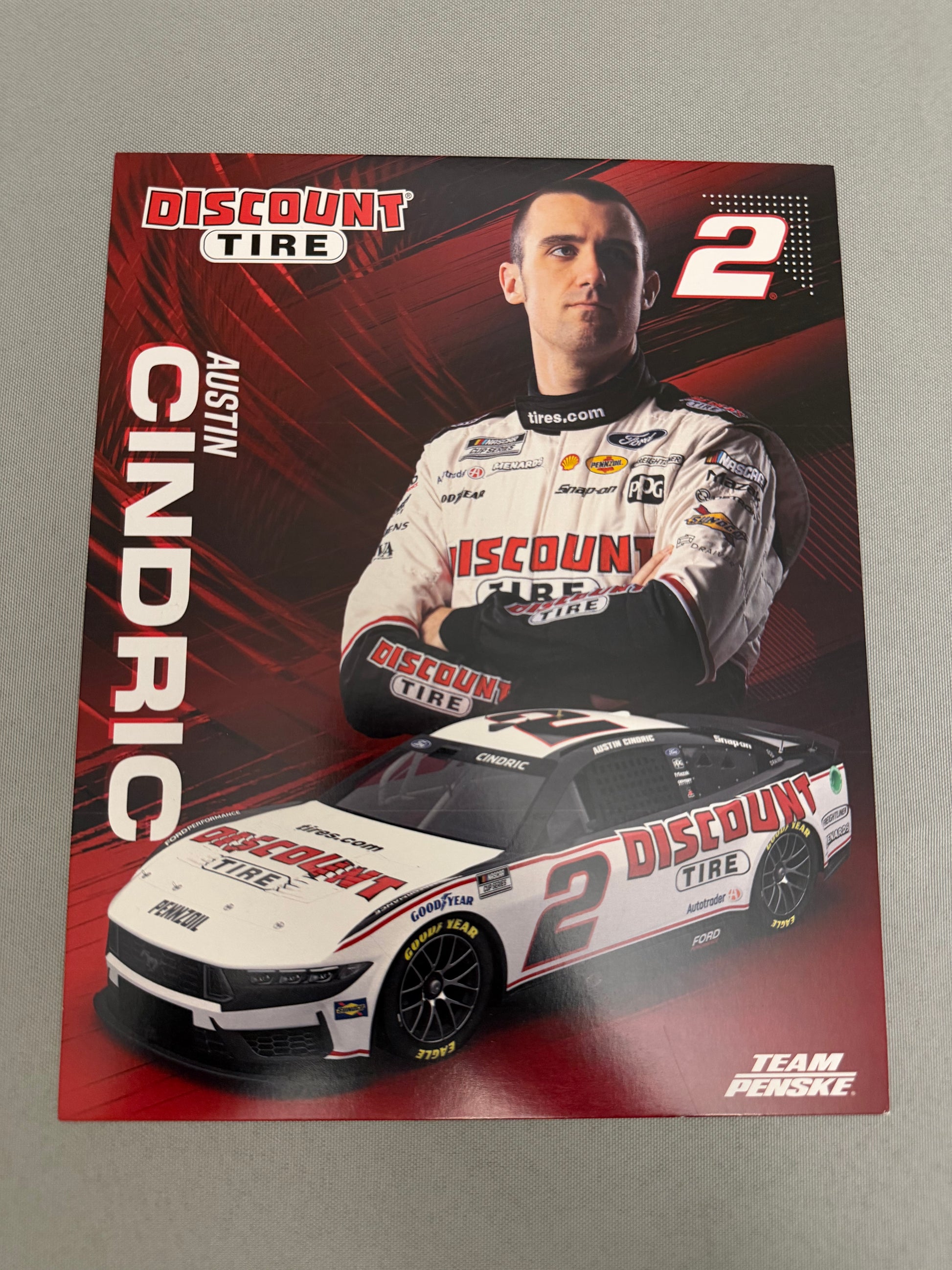 Austin Cindric #2 2024 Discount Tire Nascar Hero Card – Race Day Authentics