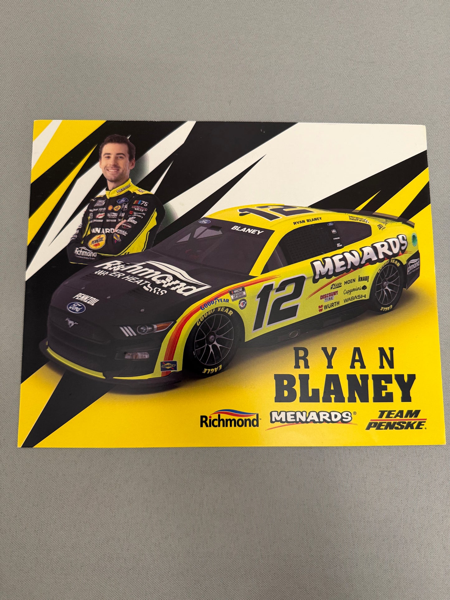 Ryan Blaney #12 2023 Menards Richmond Water Heaters Nascar Hero Card ...